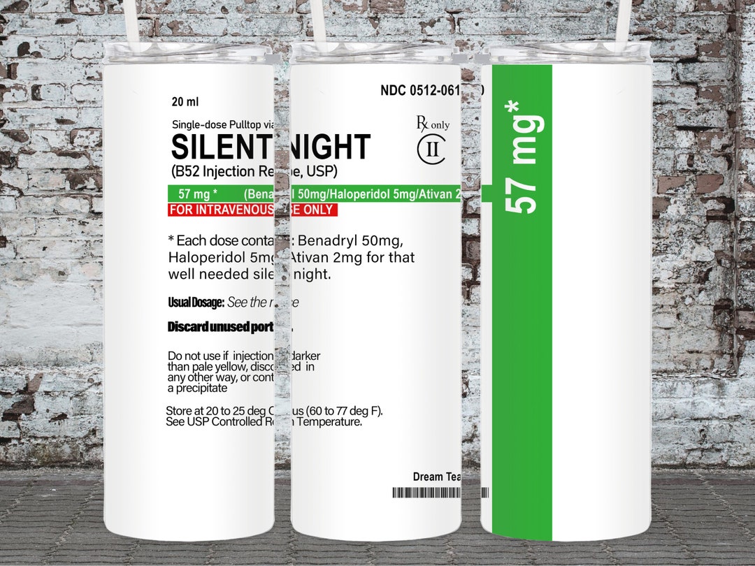 Silent Night Medication Skinny Tumbler, RN Tumbler, RN Gift, Nurse ...