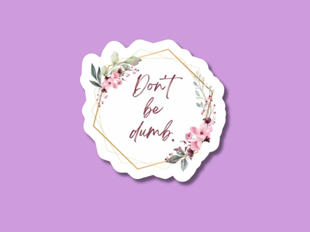 Don’t Be Dumb Sticker, Funny Stickers for Water Bottle, Sarcastic ...