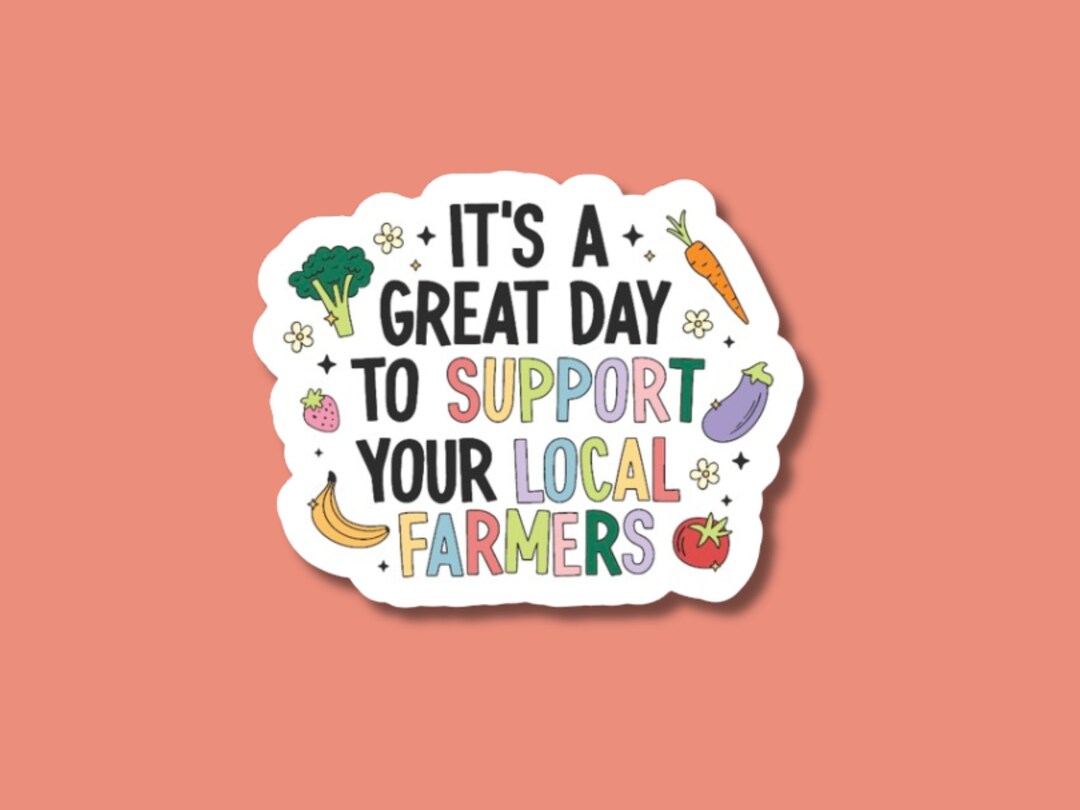 Support Local Farmers Sticker, Plant Sticker for Water Bottle, Plant ...