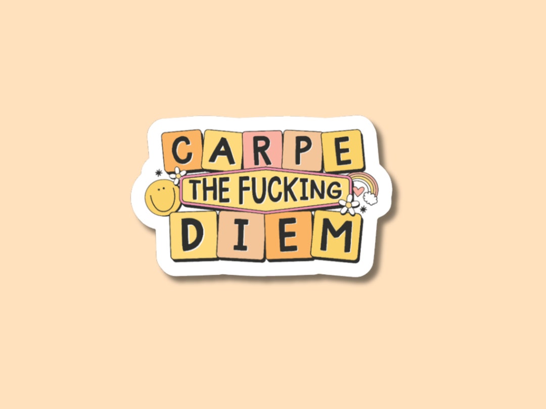 Carpe Diem Sticker Water Bottle Sticker Journal Sticker - Etsy