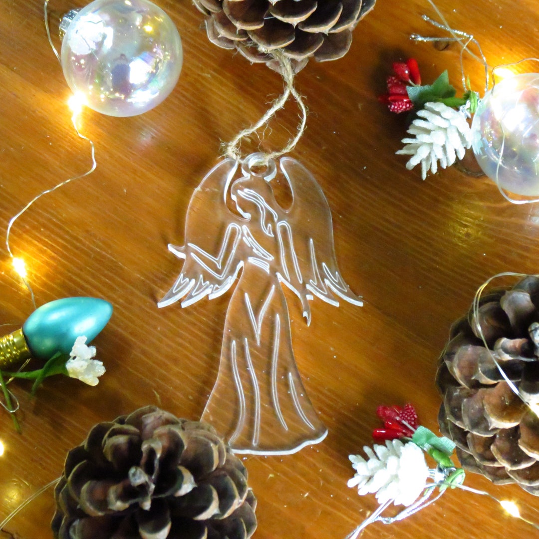 Acrylic Angel Ornament With One Hand Raised - Etsy