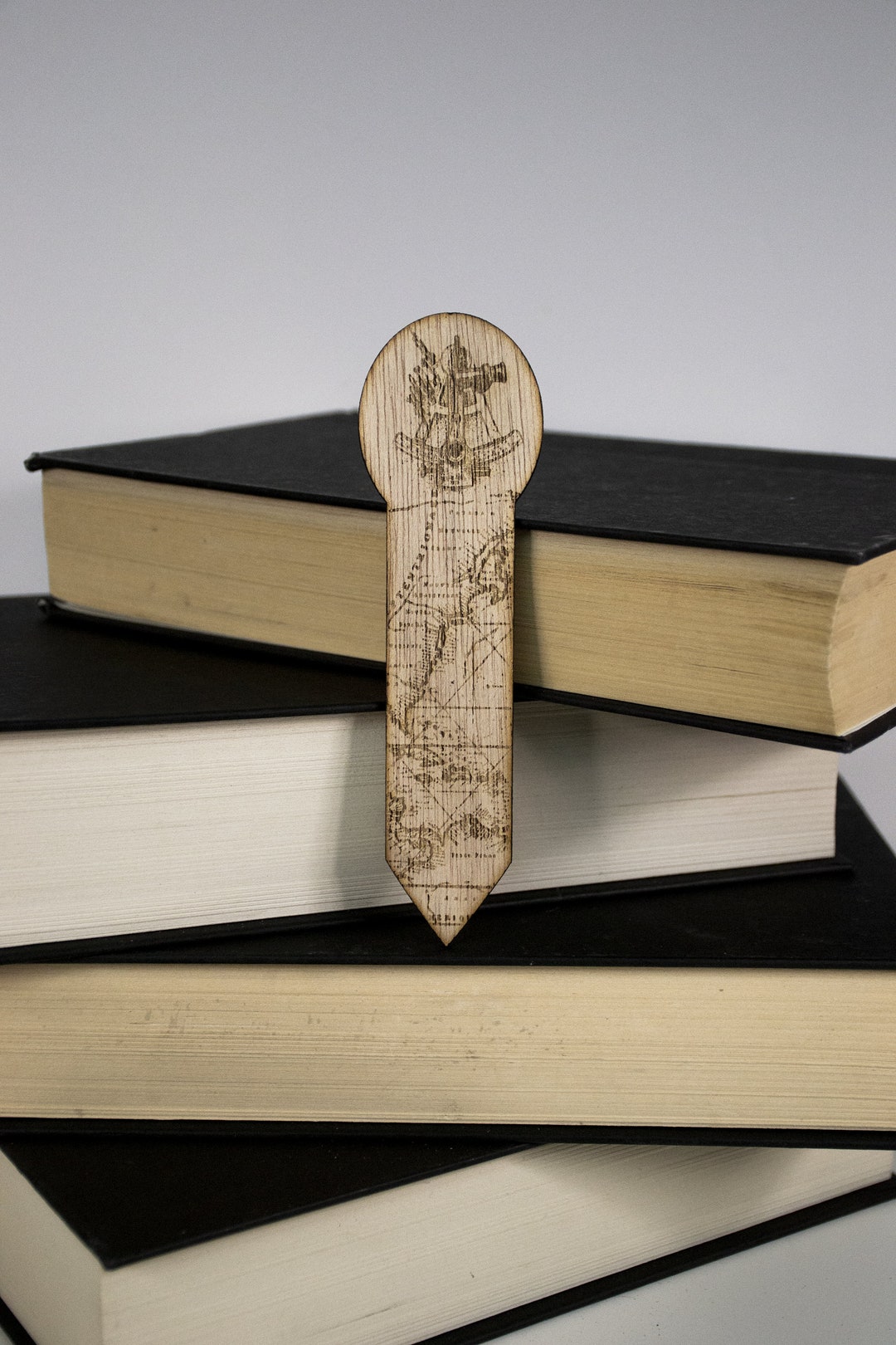 Ancient Map Wooden Bookmark With Sextant Topper - Etsy