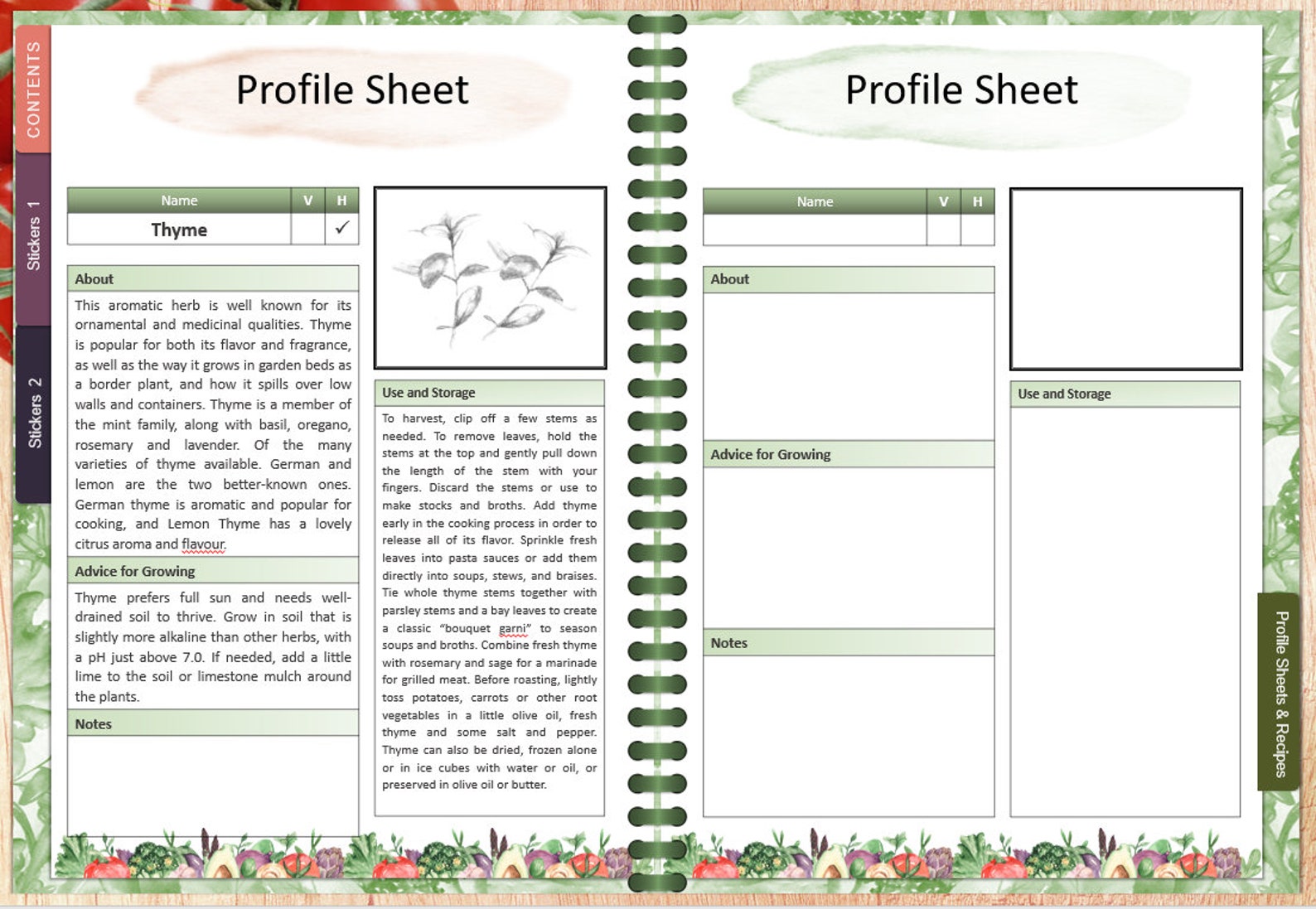 Digital Vegetable Herb Garden Planner, Gardening Log Organizer ...