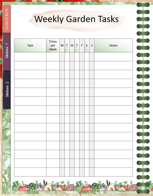 Digital Vegetable Herb Garden Planner, Gardening Log Organizer ...