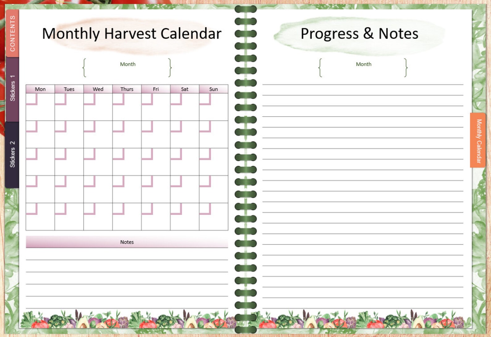 Digital Vegetable Herb Garden Planner, Gardening Log Organizer ...