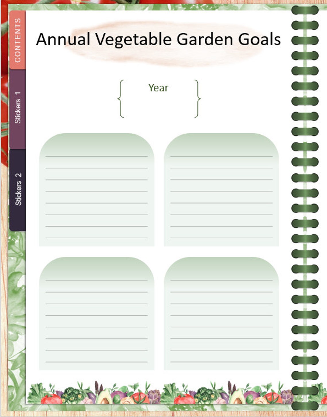 Digital Vegetable Herb Garden Planner, Gardening Log Organizer ...
