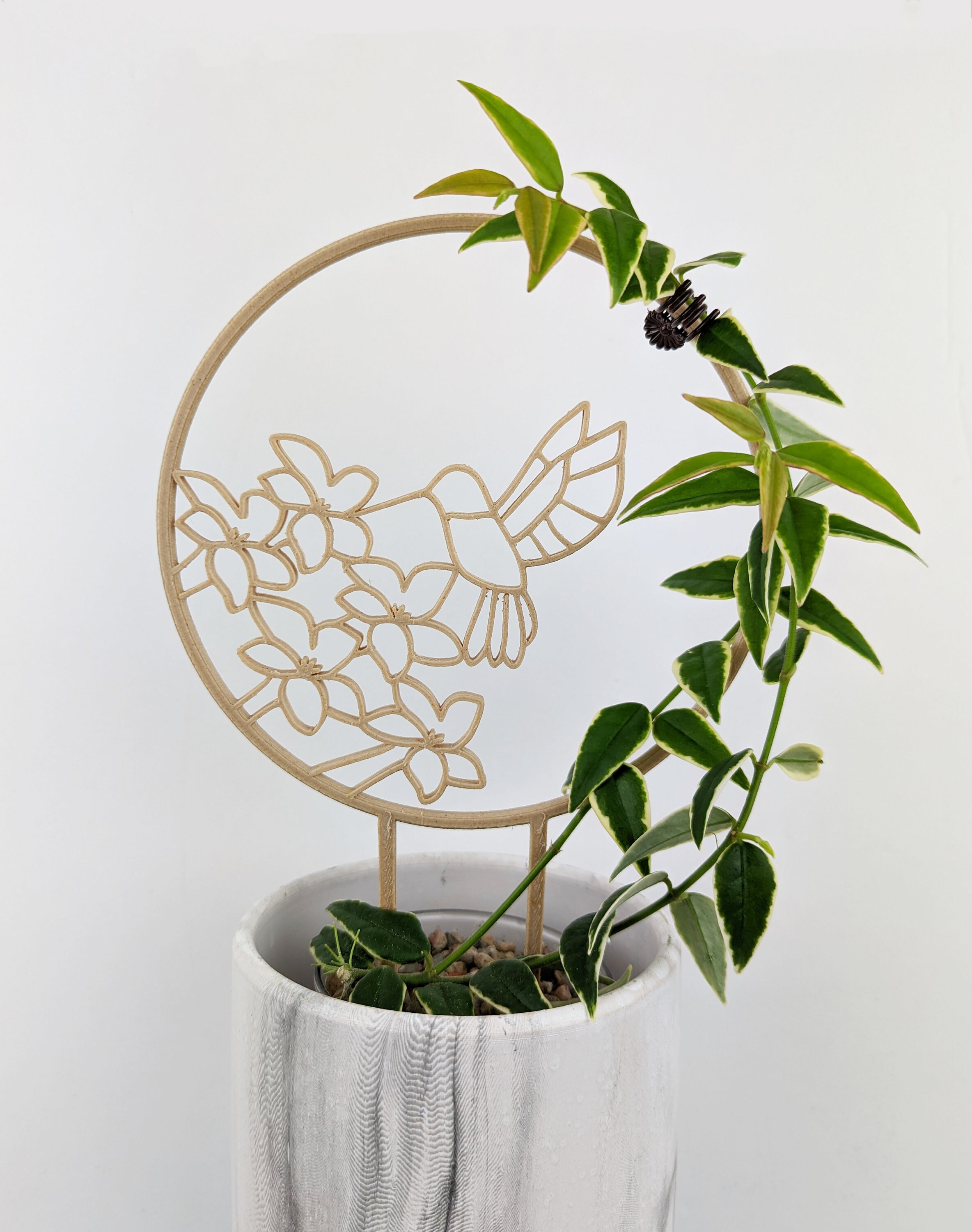 Hummingbird Trellis Wood Plant Trellis Houseplant Trellis Plant Stake ...