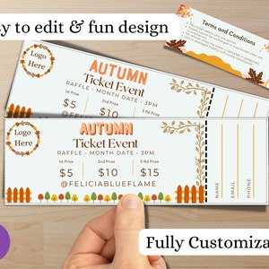 Printable Raffle, Editable Raffle Template Ticket, Diy Ticket, Custom ...