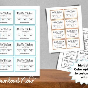 Blue Ticket, Printable Raffle, Editable Raffle Template Ticket, Diy ...