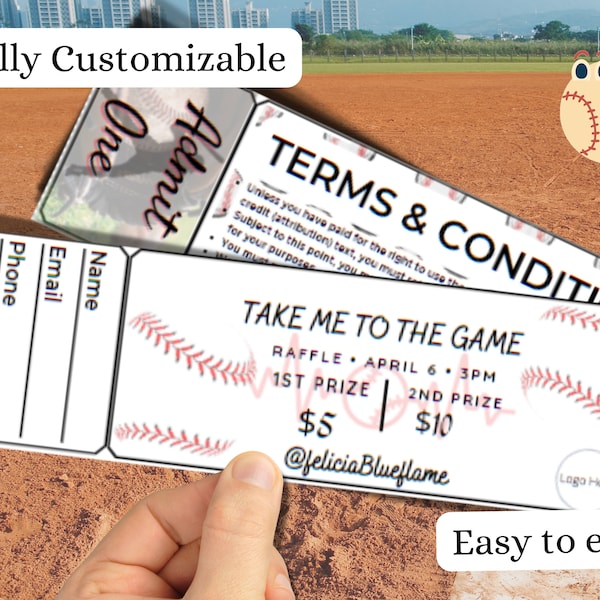 Blank Baseball Ticket Template - Etsy