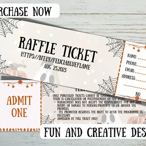 Blank Ticket, Halloween DIY Ticket, Editable Raffle Template Ticket ...