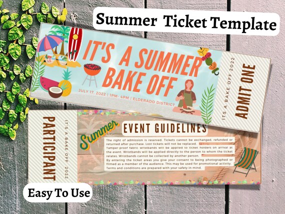 Blank Event Ticket Diy Ticket Custom Ticket Themed Raffle | Etsy