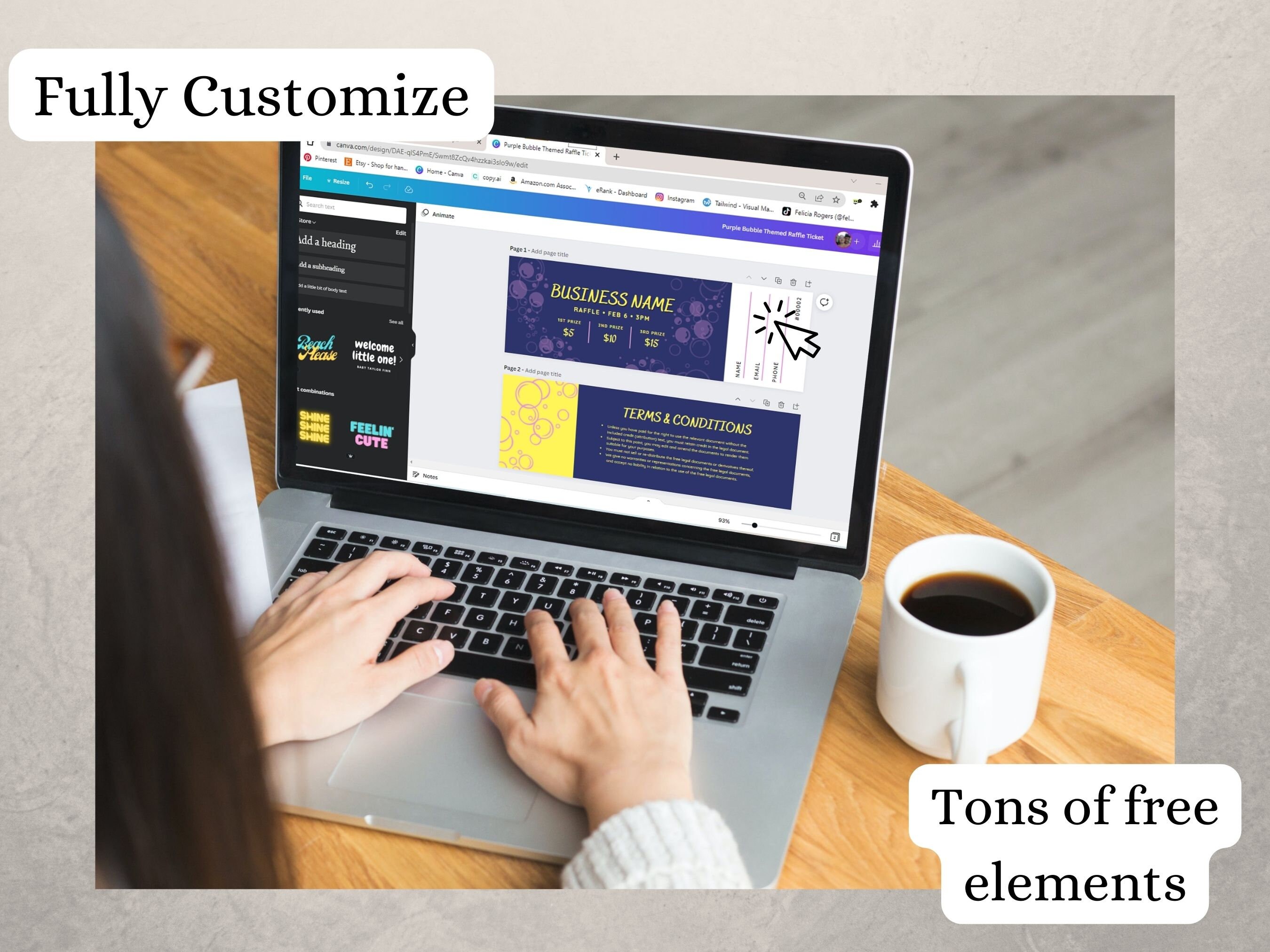 Purple Ticket, Raffle Template Ticket, Purple Bubble Raffle Ticket ...