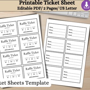 Gray Ticket, Printable Raffle, Editable Raffle Template Ticket, Diy ...