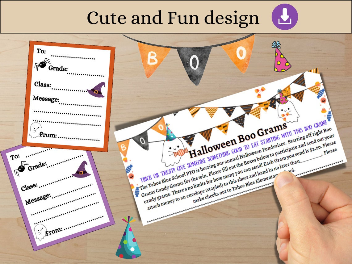 Halloween Candy Gram Flyer, Boo Grams, School Fundraiser Template, Fall ...