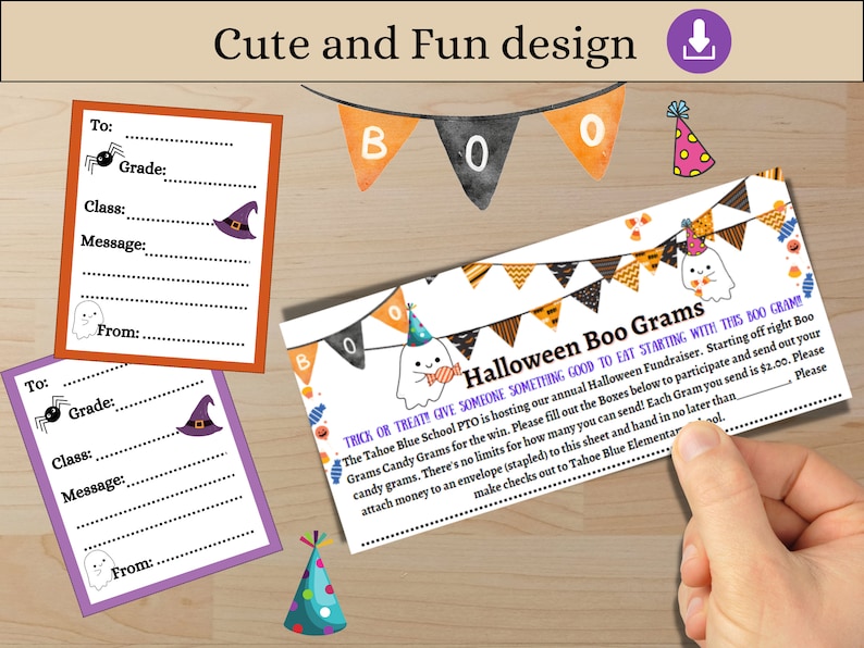 Halloween Candy Gram Flyer, Boo Grams, School Fundraiser Template, Fall ...
