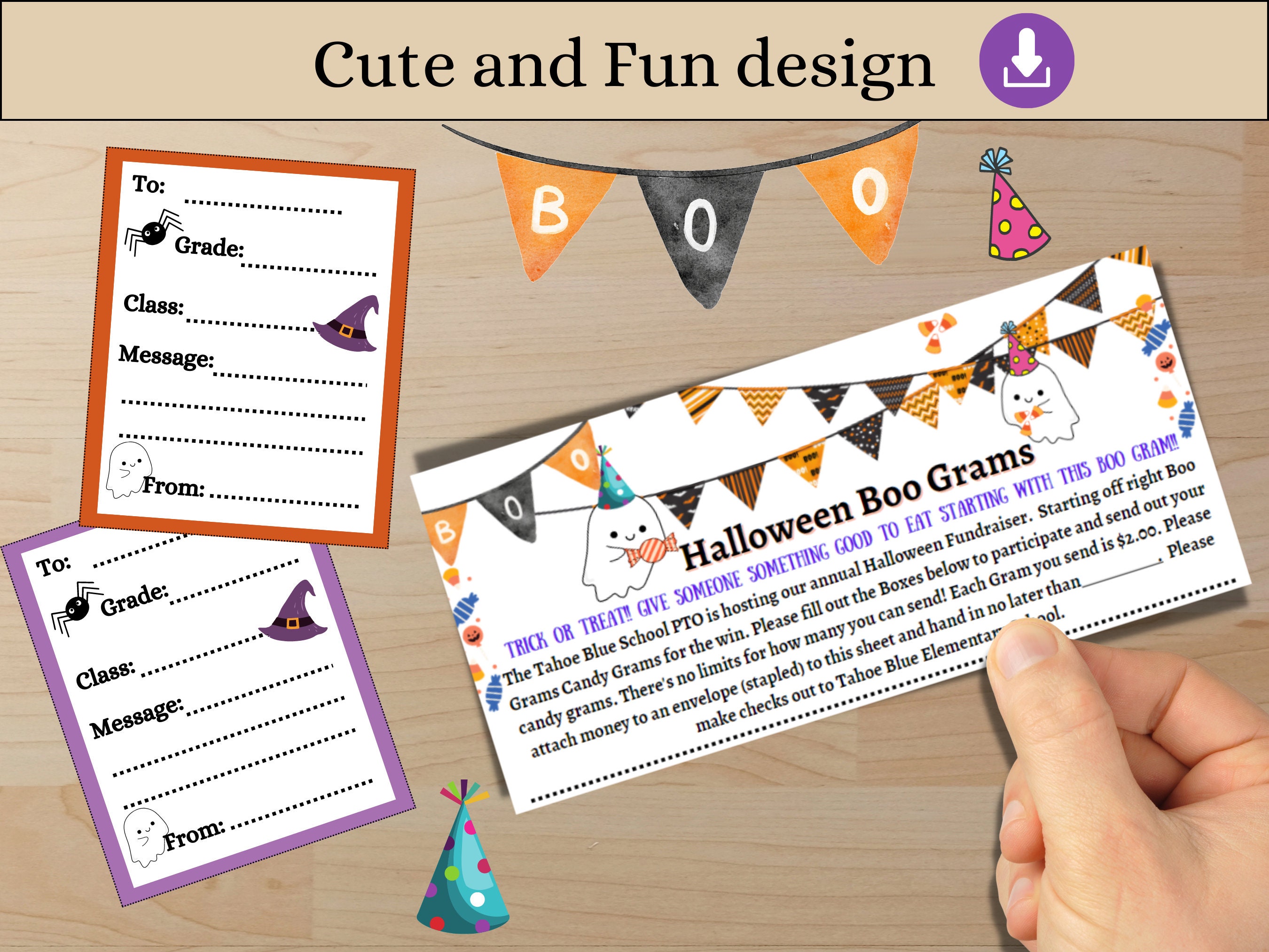 Halloween Candy Gram Flyer, Boo Grams, School Fundraiser Template, Fall ...
