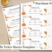 Fall Ticket, Printable Raffle, Editable Raffle Template Ticket, Diy ...