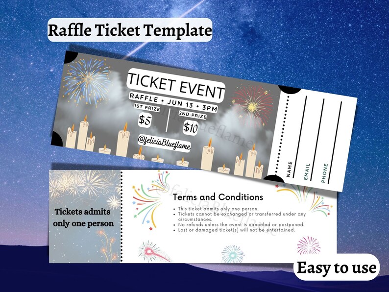 Editable Raffle Template Ticket Diy Ticket Custom Ticket - Etsy