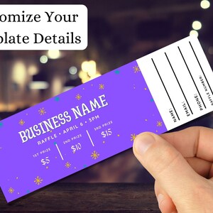 Purple Ticket, Raffle Template, QR Generated, Custom Ticket, QR Code ...