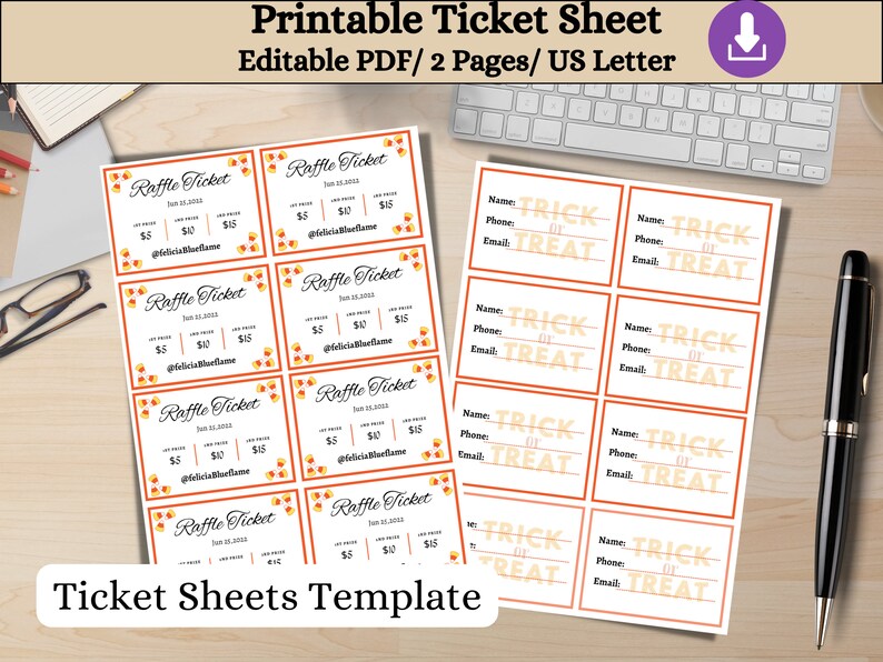 Printable Raffle, Editable Raffle Template Ticket, Diy Ticket, Custom ...