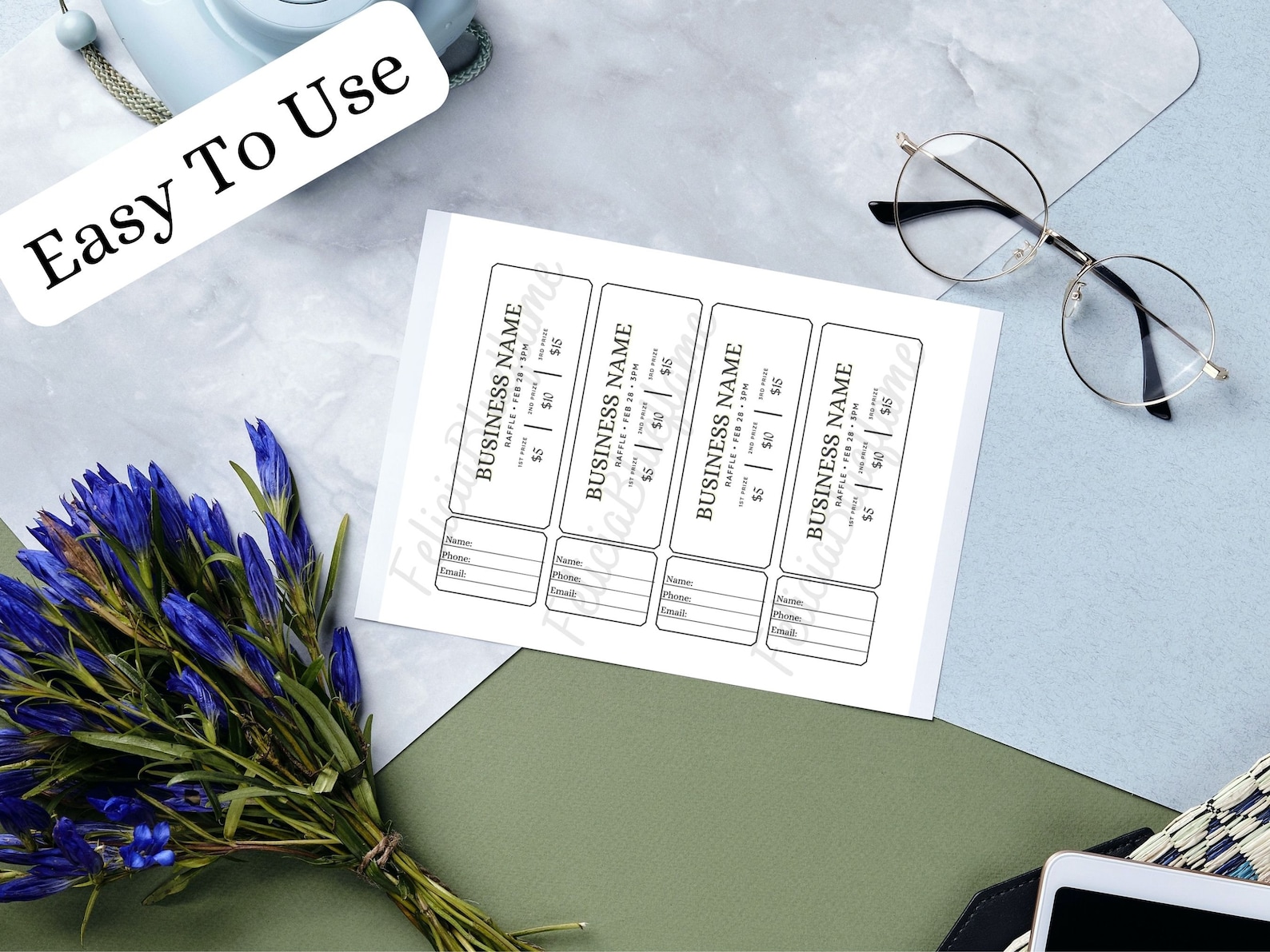 Black and White Ticket, Raffle Ticket Template Sheet With QR Code ...