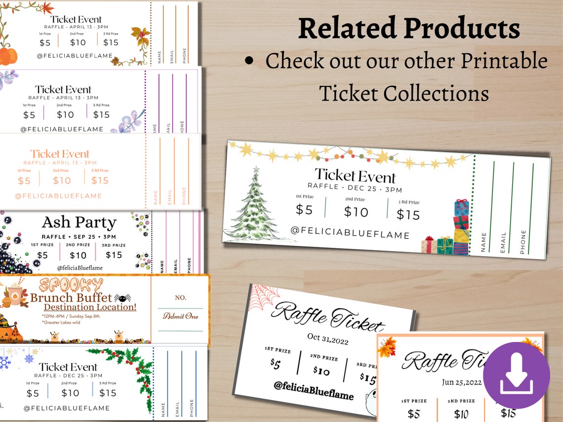 Christmas Ticket Printable Sheet Editable Template Diy - Etsy