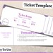 Purple Ticket, Blank Editable Raffle Template Ticket, Diy Ticket ...