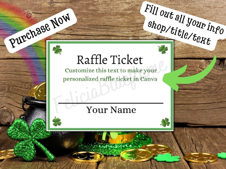 Green Ticket Raffle Template Raffle Ticket Sheet Editable - Etsy