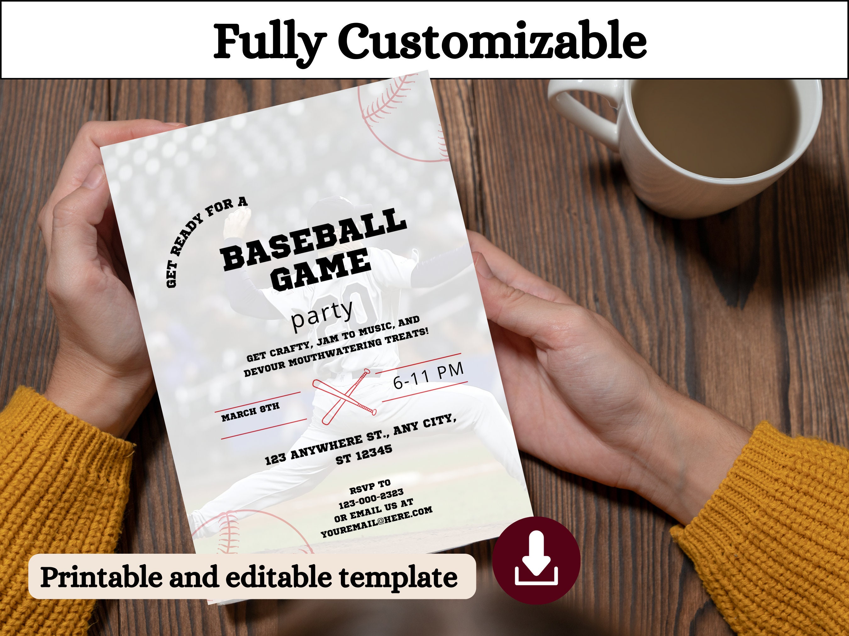 Baseball Raffle Ticket Template: DIY Editable Design (digital Download ...