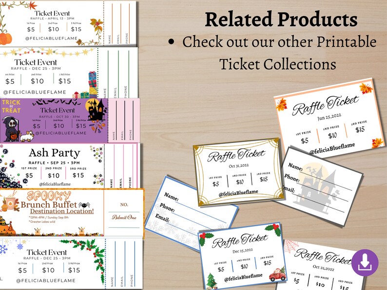 Printable Raffle, Editable Raffle Template Ticket, Diy Ticket, Custom ...