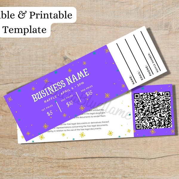 Ticket Template With Qr Code - Etsy