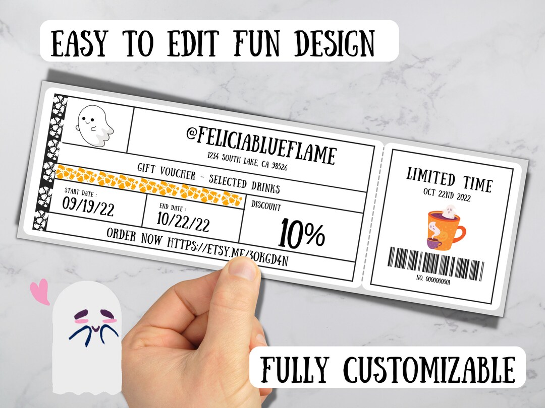Blank Ticket, Editable Ticket Template, Shop Ticket, Custom Ticket, DIY ...