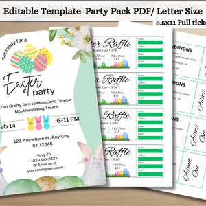 Easter Fun Ticket, Blank Raffle Template Ticket, Diy Ticket, Custom ...