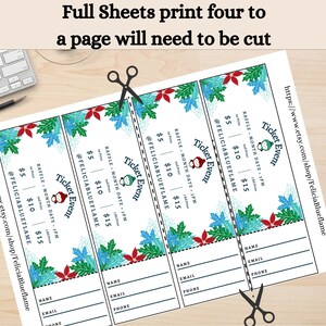 Green and Blue Ticket, Printable Raffle, Editable Template Ticket, Diy ...