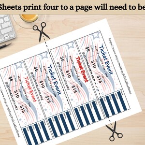 Light and Dark Blue Ticket, Blank Editable Raffle Template Ticket, Diy ...