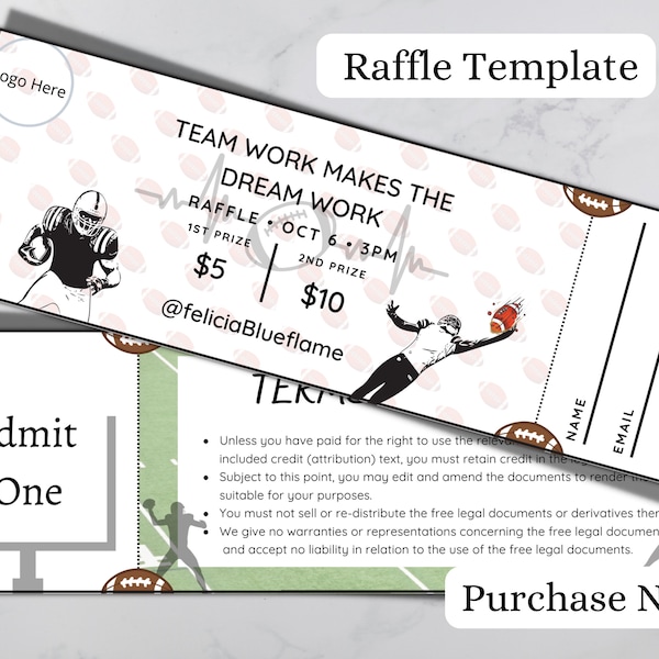 Fake Football Ticket - Etsy