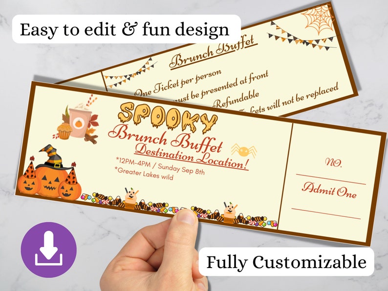 Printable, Ticket Sheet , Editable Ticket Template Ticket, Diy Ticket ...