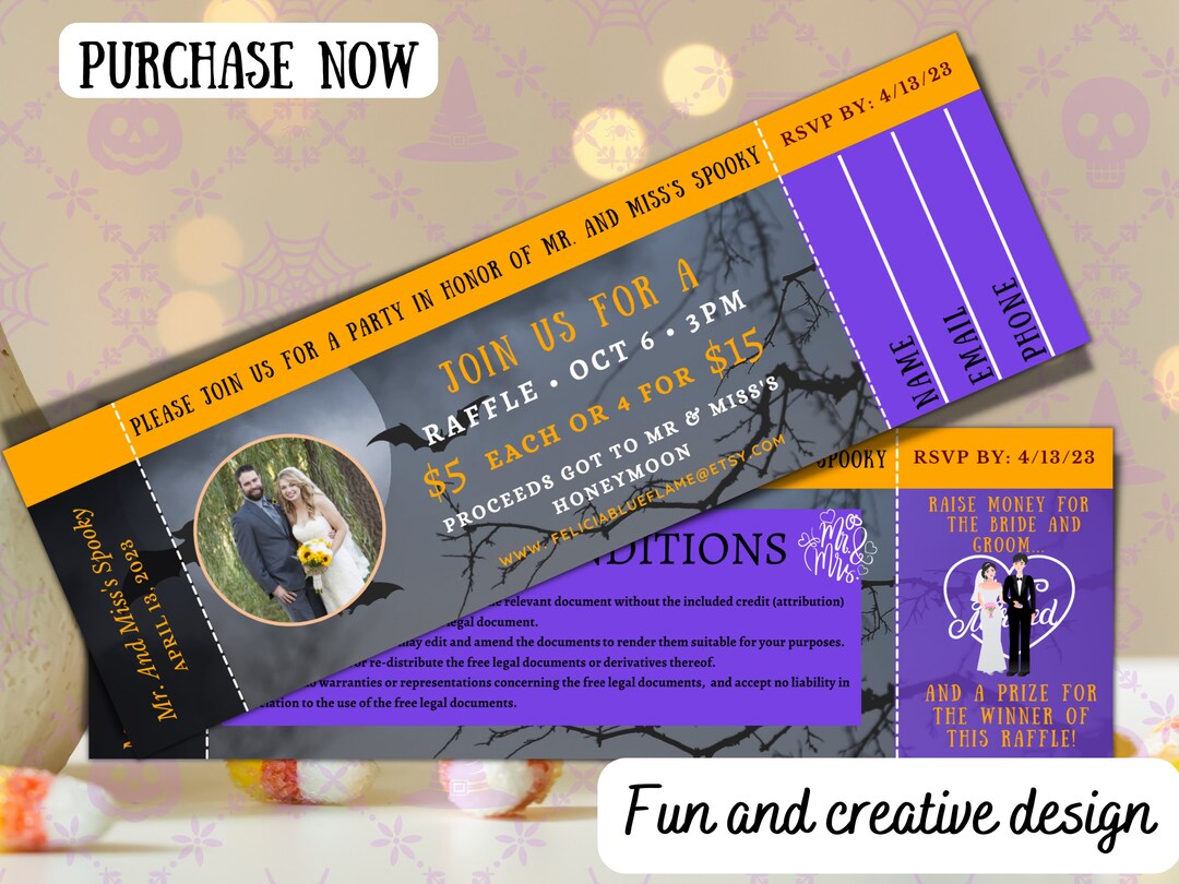 Wedding Raffle Ticket Template, Editable Raffle Ticket Template, Event ...
