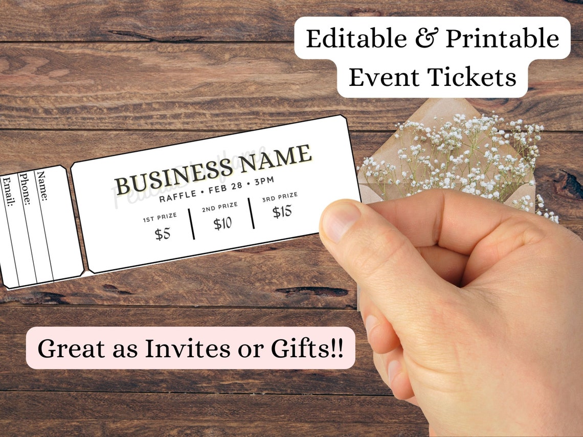 Black and White Ticket Raffle Ticket Template Sheet With QR - Etsy