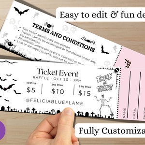 Printable Raffle, Editable Raffle Template Ticket, Diy Ticket, Custom ...