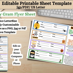 Halloween Candy Gram Flyer, Boo Grams, School Fundraiser Template, Fall ...