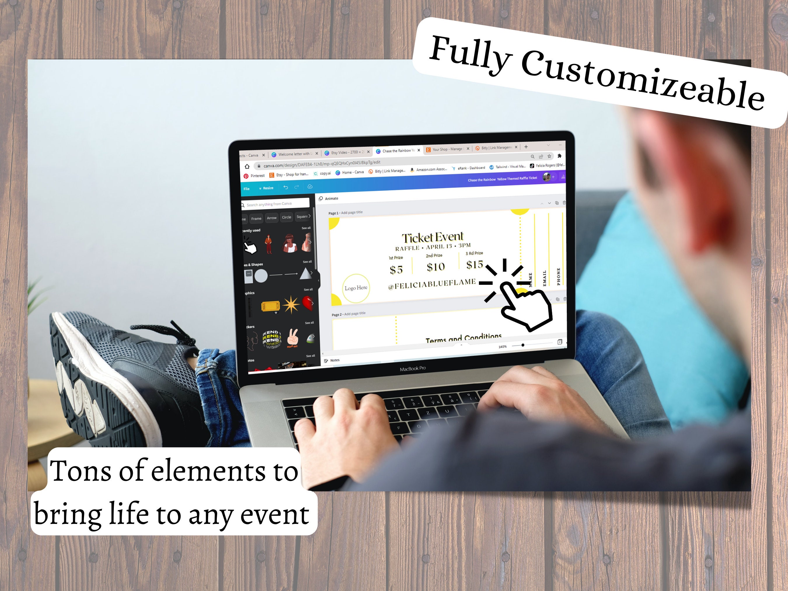 Yello Ticket, Blank Raffle Template, Diy Ticket, Custom Ticket, Yellow ...