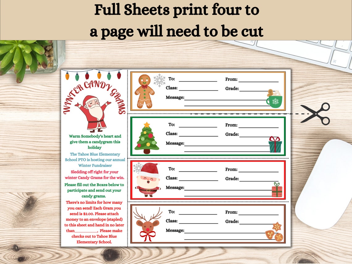 Holiday Candy Gram Flyer, Holiday Candy Gram Fundraiser, Winter Candy ...