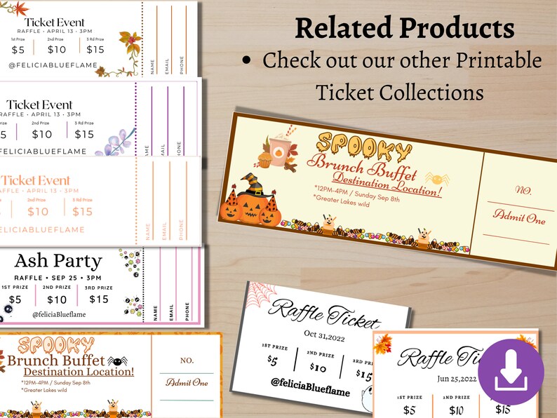 Blank Editable Raffle Template Ticket, Diy Ticket, Custom Ticket ...