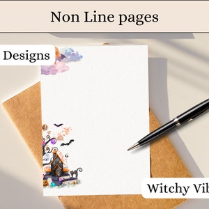 Halloween Printable Stationery Set, Watercolor Halloween, Lined and ...