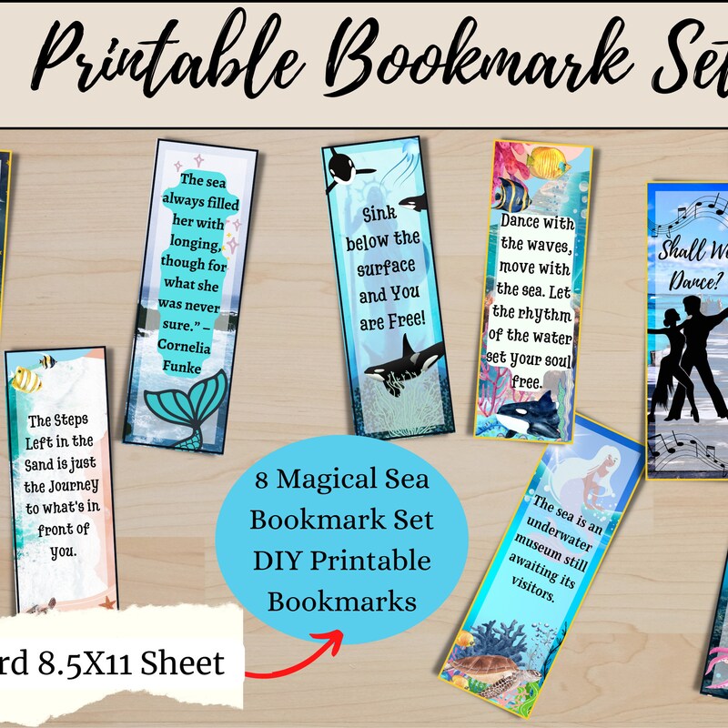 Ocean Theme Bookmark - Etsy