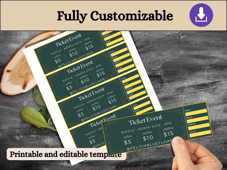 Gold and Green, Red , Blank Raffle Template Ticket, Flyer Invite ...