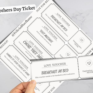 Mothers Day Ticket Template, DIY Ticket Template, Custom Template ...