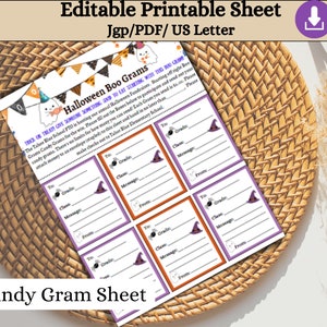 Halloween Candy Gram Flyer, Boo Grams, School Fundraiser Template, Fall ...